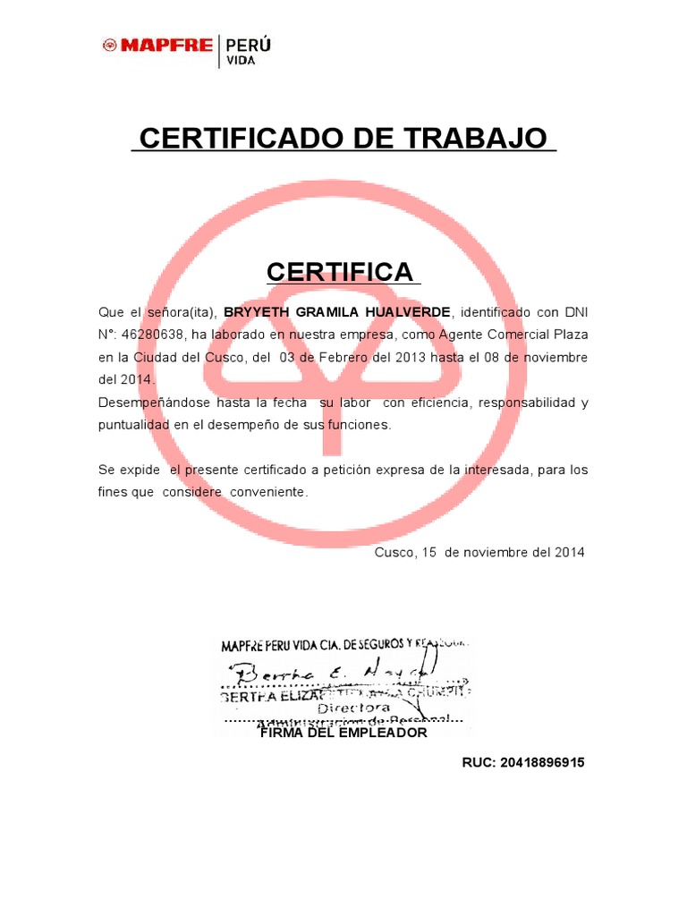 Certificado de Trabajo | PDF | Business
