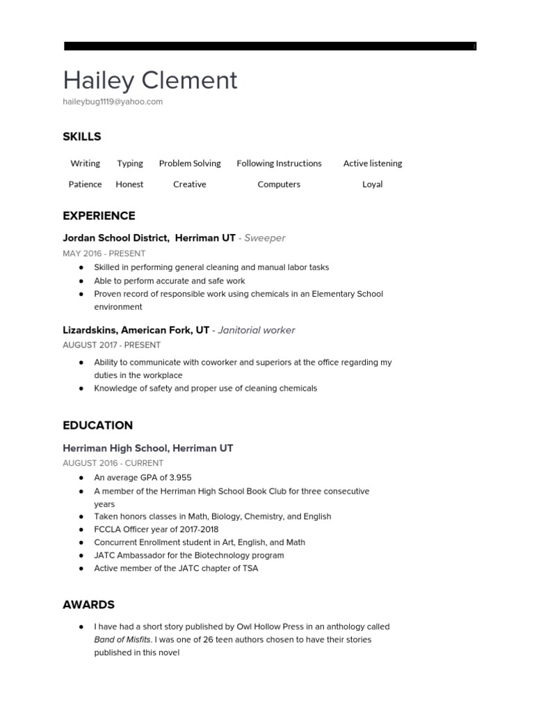 Hailey Clement: Skills | PDF | Behavior Modification | Cognition