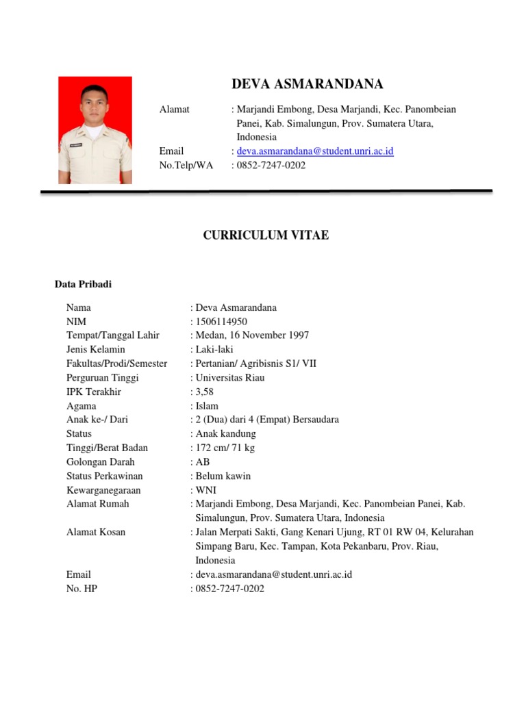 Curriculum Vitae Deva Asmarandana | PDF