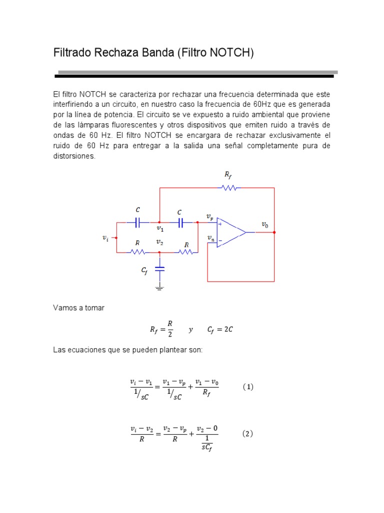 Filtrado Rechaza Banda Filtro NOTCH | Filtro electronico | Frecuencia