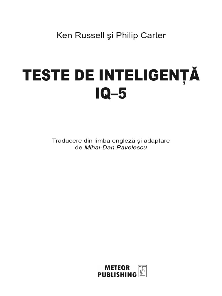 Teste de Inteligenta Russel Si Carter | PDF