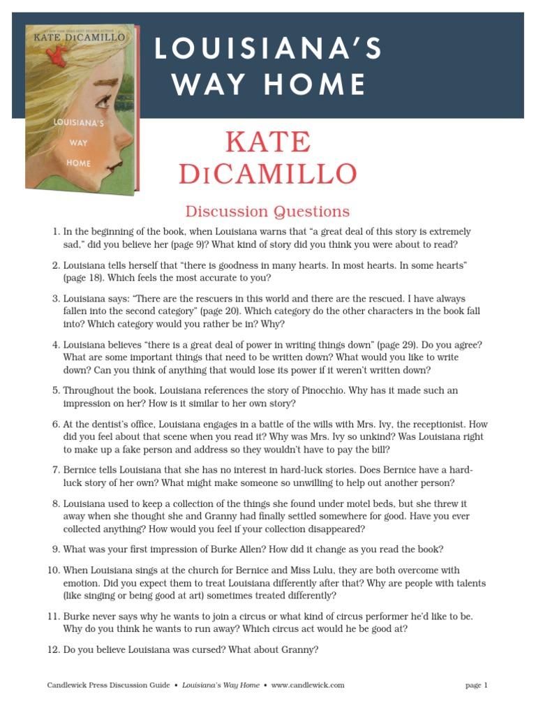 Louisiana's Way Home by Kate DiCamillo Discussion Guide | PDF
