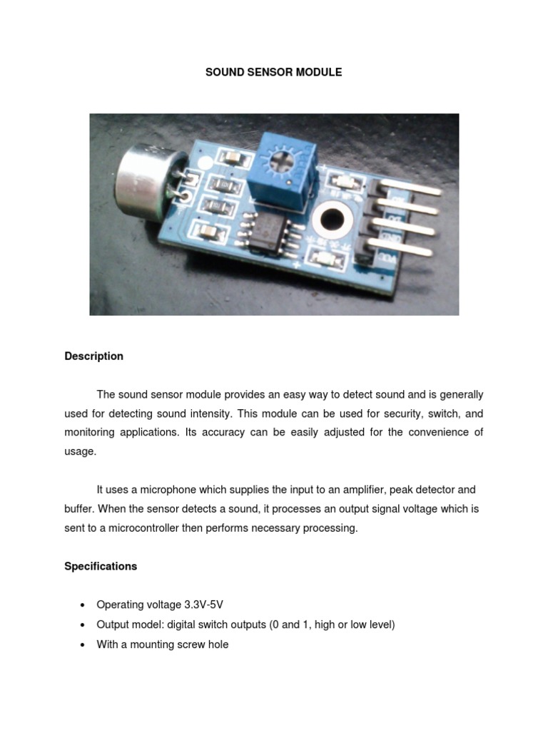 Sound Sensor Module PDF | PDF