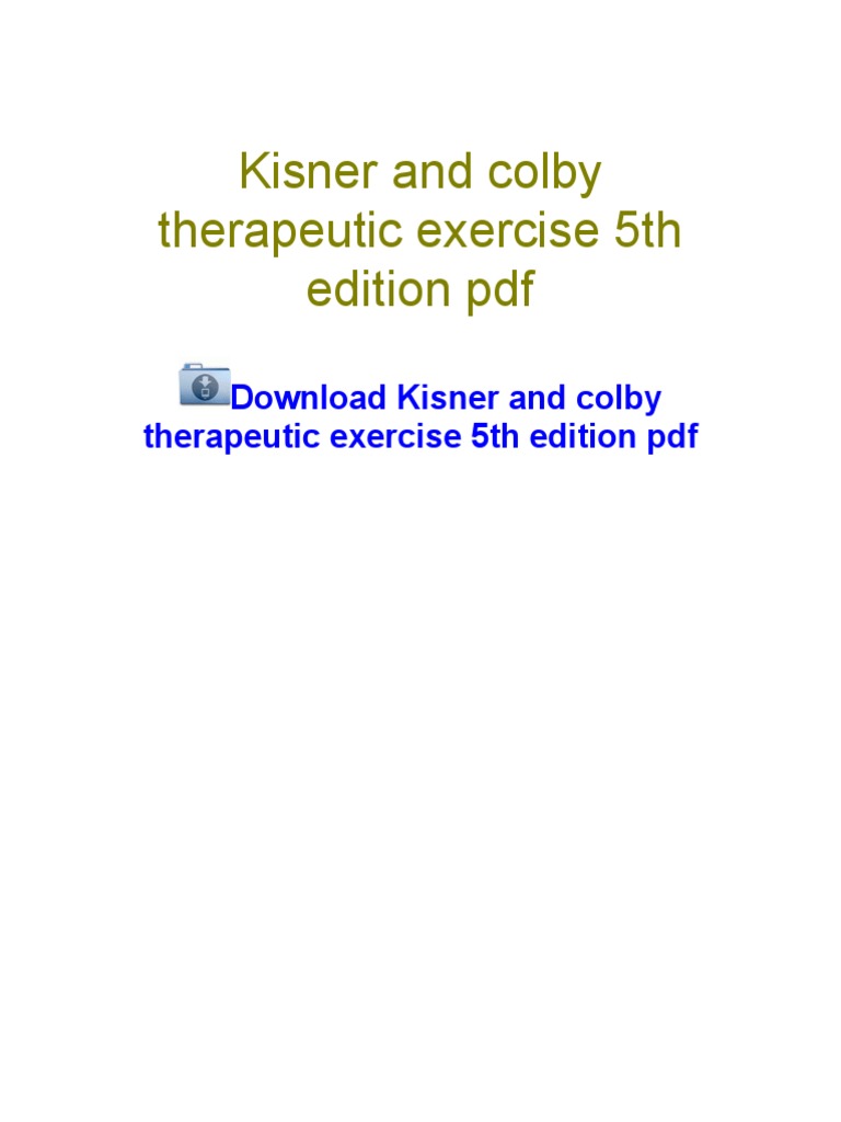 Kisner and Colby Therapeutic Exercise PDF | PDF | Windows 7 | Microsoft ...