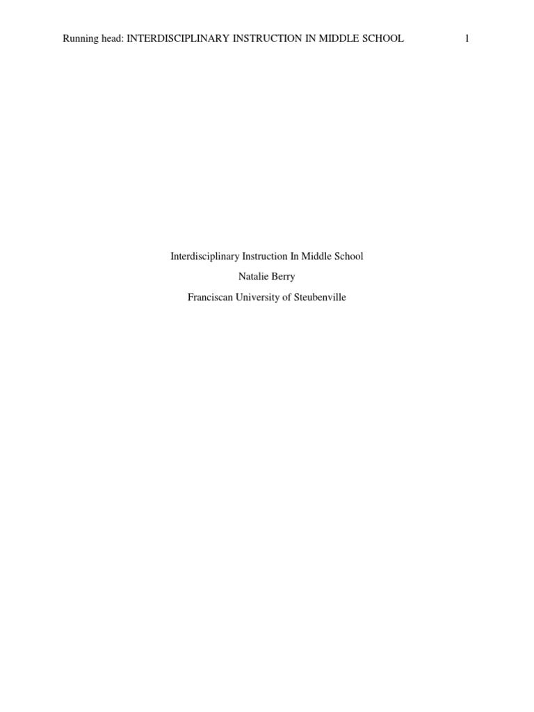 Interdisciplinary Project | PDF | Interdisciplinarity | Curriculum