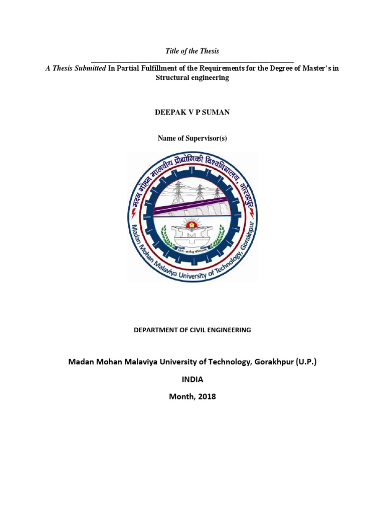 A Thesis Submitted in Partial Fulfillment of The Requirements For The ...