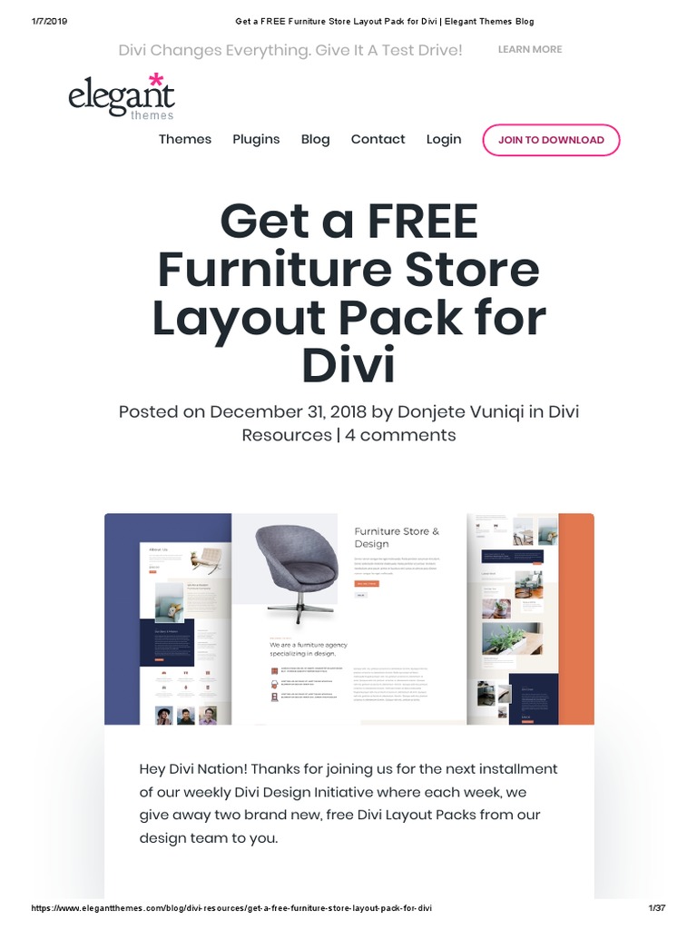 Get A FREE Furniture Store Layout Pack For Divi - Elegant Themes Blog ...