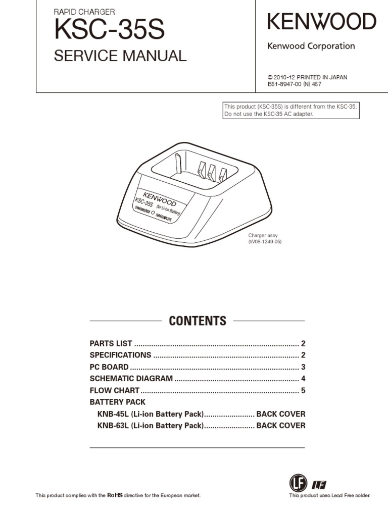 KSC-35S Rapid Charger | PDF | Battery Charger | Electrical Engineering