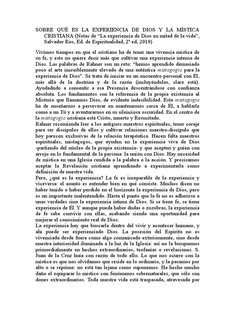 Sobre Qué Es La Mística | PDF | Misticismo | Dios