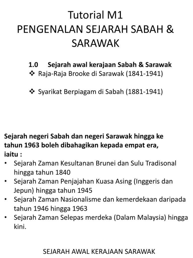 Sejarah Sabah Sarawak | PDF