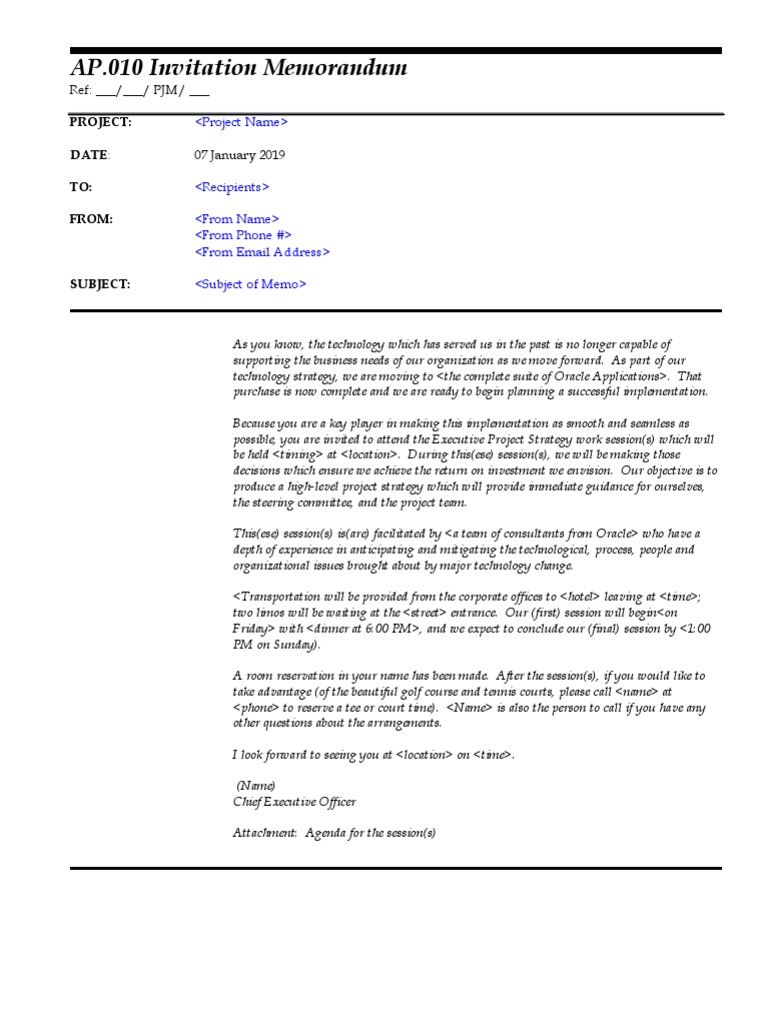 AP010 Invitation Memorandum | PDF
