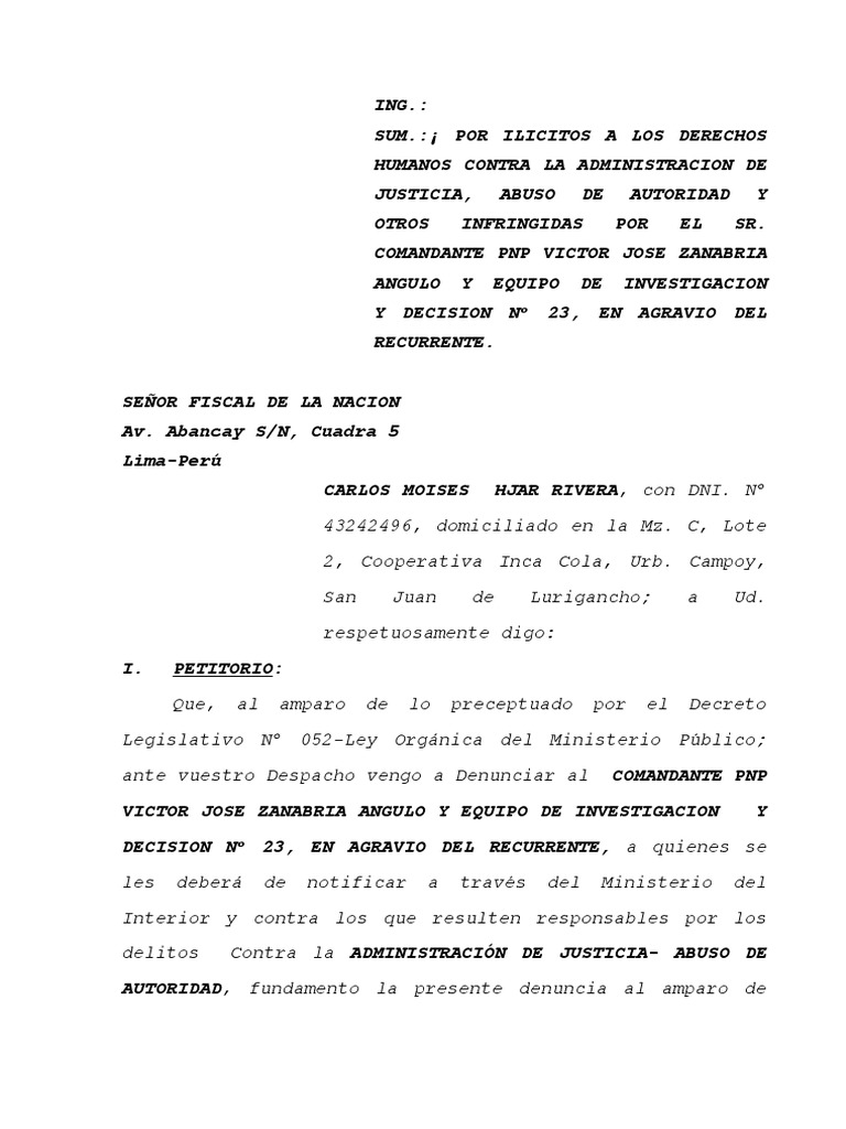 demanda por abuso de autoridad | Justicia | Crimen y violencia