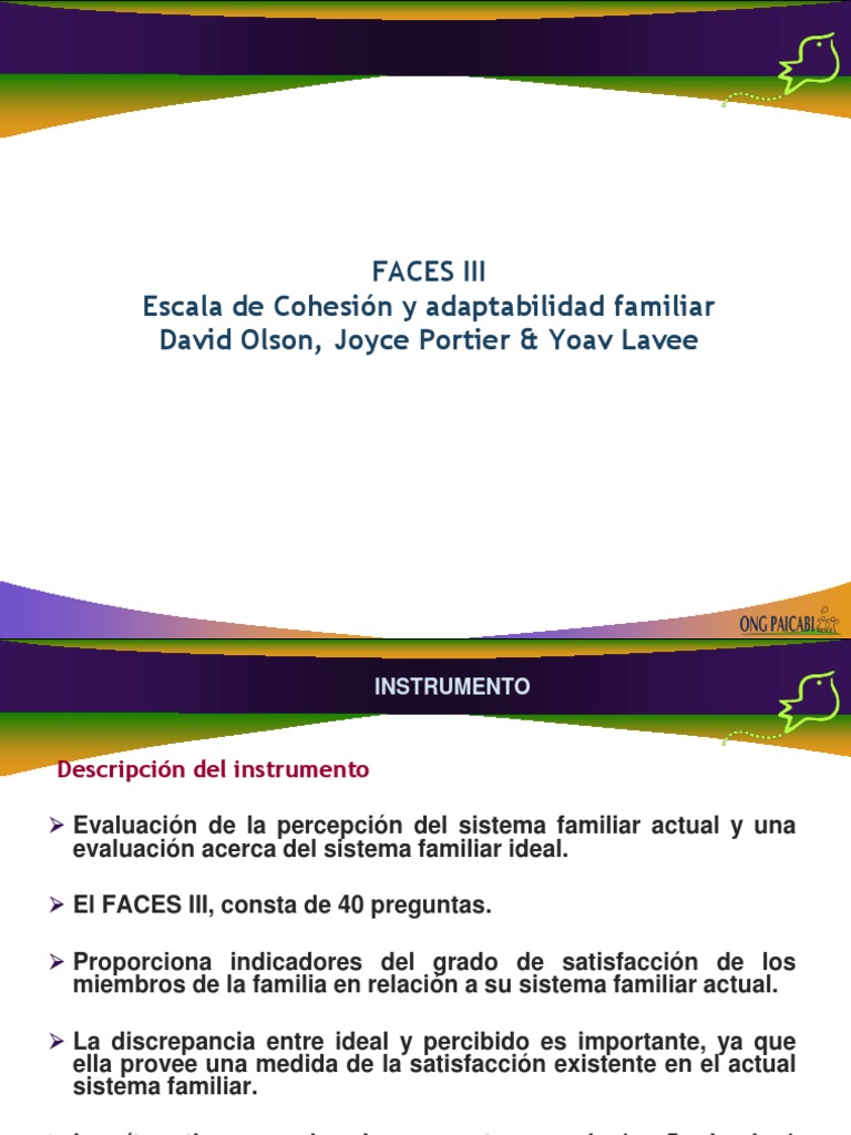 FACES III Escala de Cohesión y Adaptabilidad Familiar | PDF