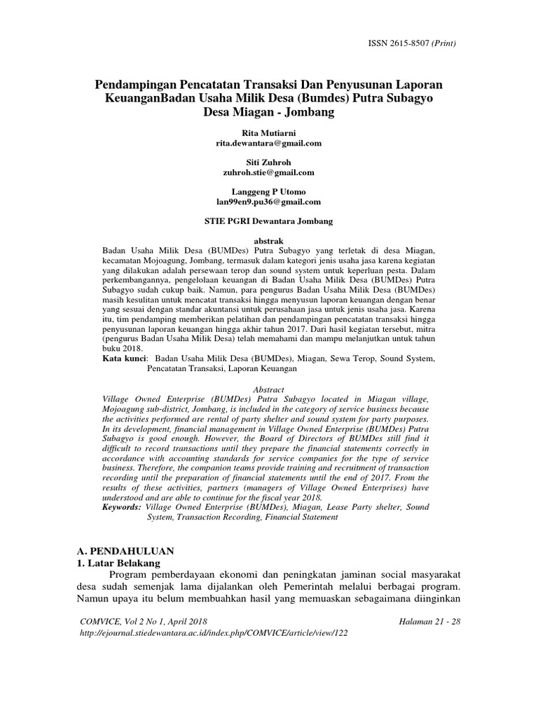 LPJ Bumdes 9-12-18 | PDF