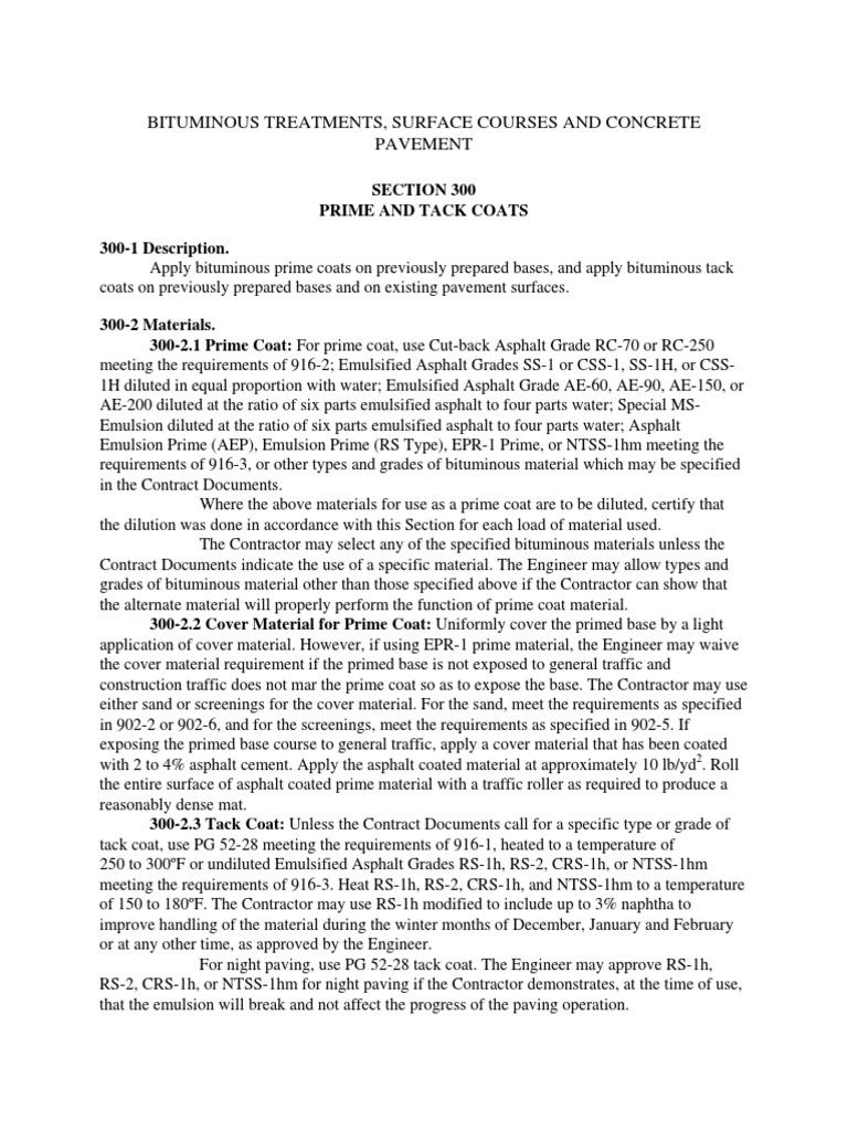 Bituminous Treatments, Surface Courses and Concrete Pavement | PDF