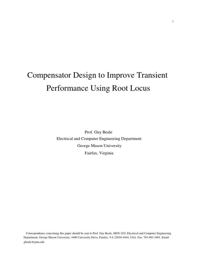 Compensator Design To Improve Transient 35 Pag Download Free Pdf