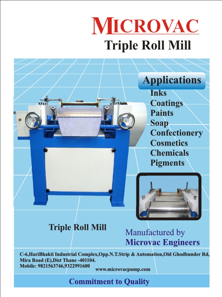 Triple Roll Mill | PDF | Machines | Mill (Grinding)