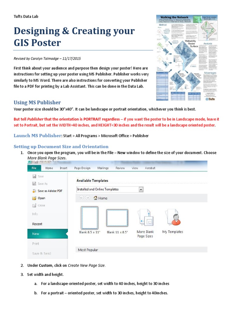 Designing and Creating Your Poster Publisher Setup and PDF Directions ...