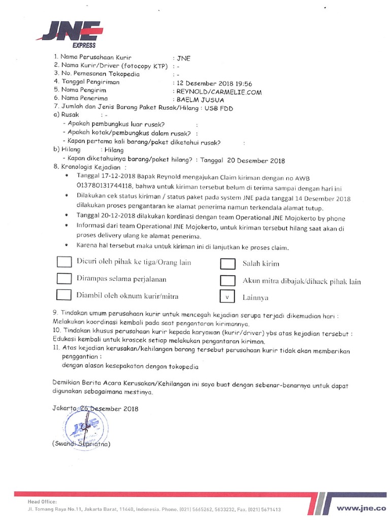 Bap Tokopedia Hilang 013780131744118 PDF | PDF