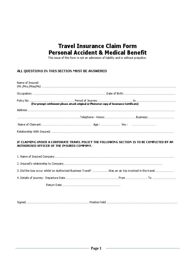 Form Claim Section A - Med Ex | PDF | Insurance Broker | Insurance