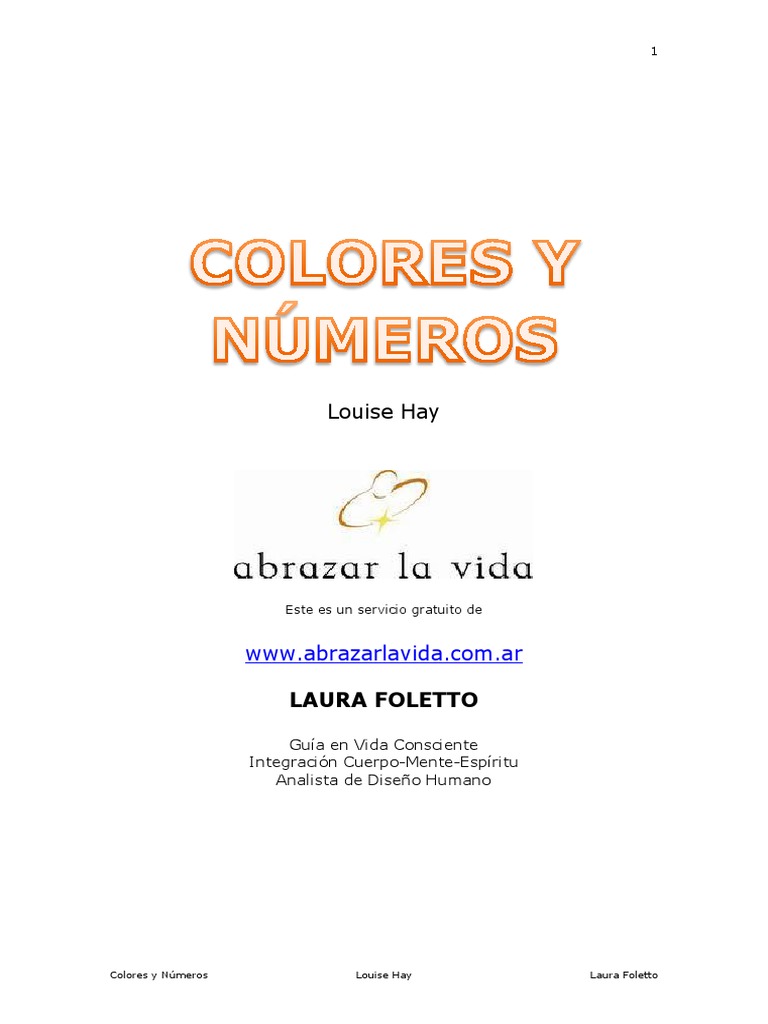 COLORES Y NÚMEROS Louise Hay | PDF | Calendario | Amor