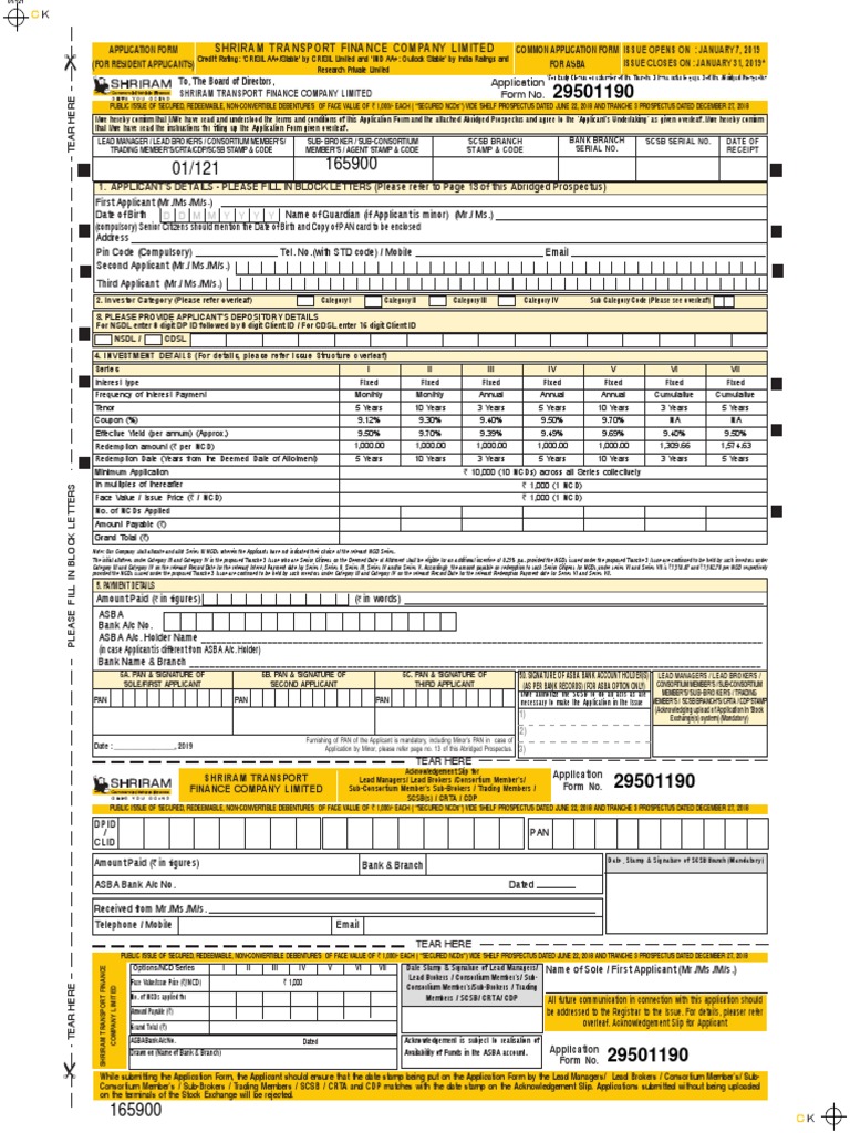 Application Form (For Resident Applicants) Common Application Form For ...