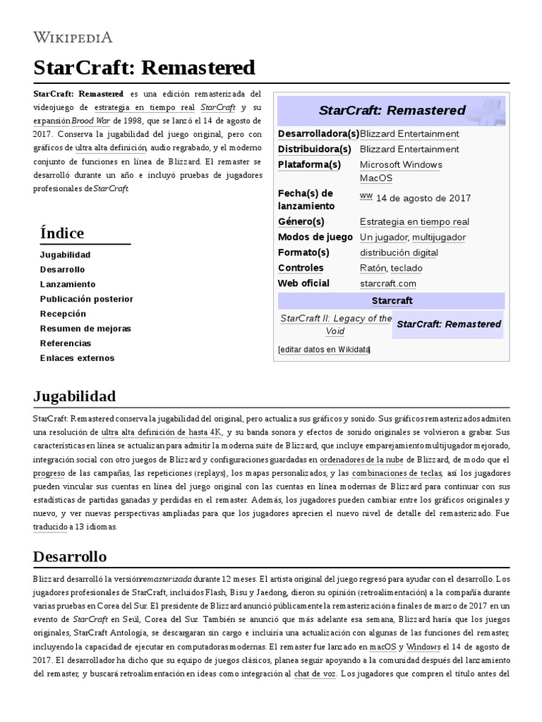 StarCraft Remastered | PDF | Blizzard Entertainment | Publicación ...