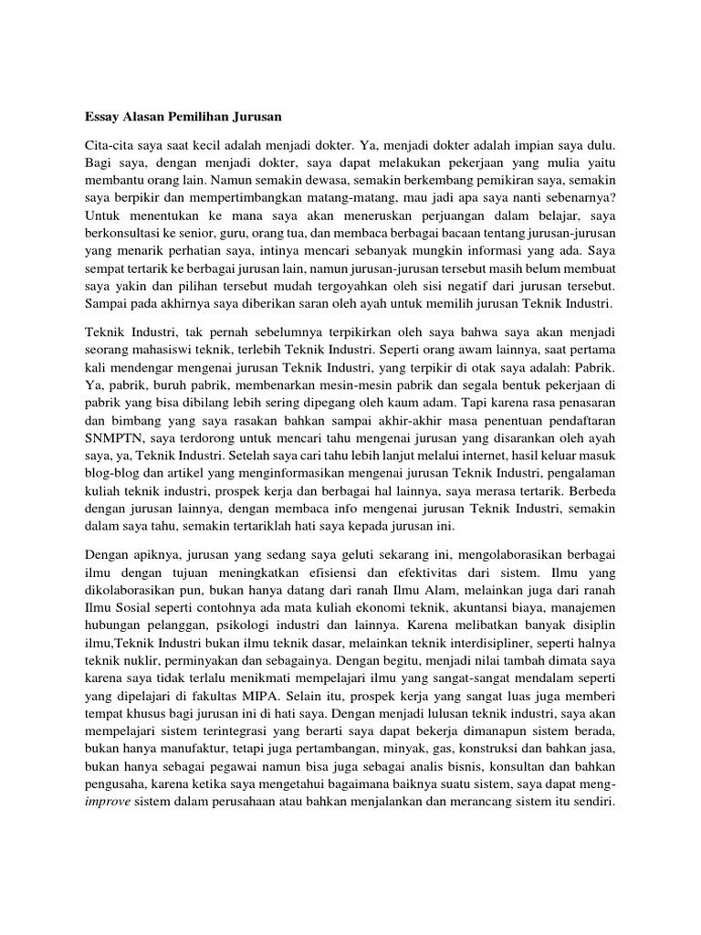 Essay Beasiswa | PDF