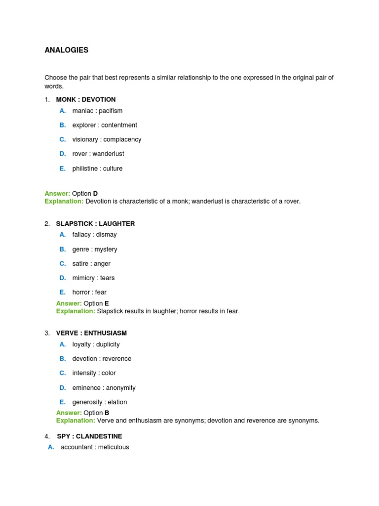 Analogies | PDF | Nature