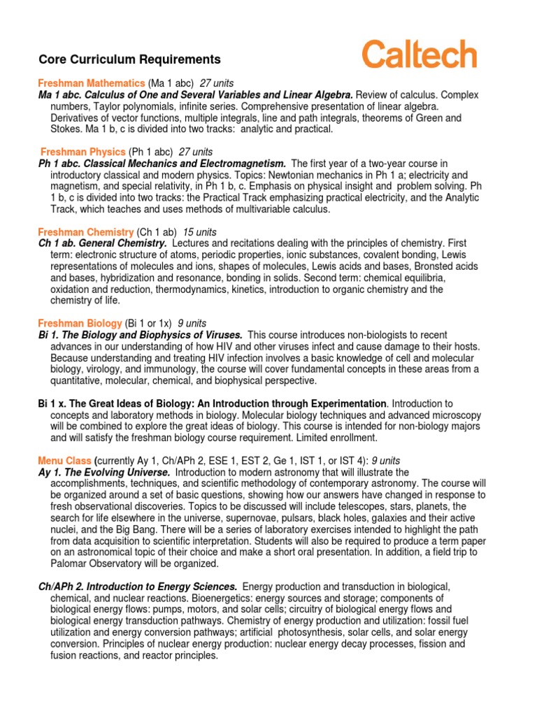 Core Curriculum Requirements 2014 | PDF | Chemical Bond | Energy ...
