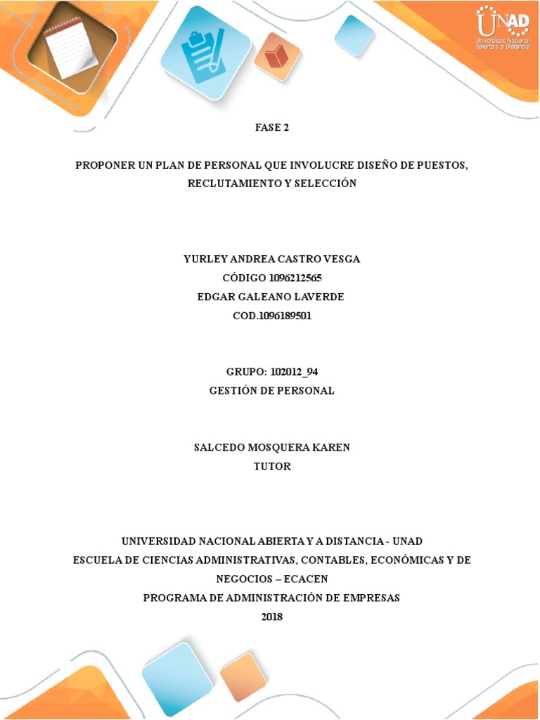 Fase 2 Plan de Personal | PDF | Gestión de recursos humanos | Reclutamiento
