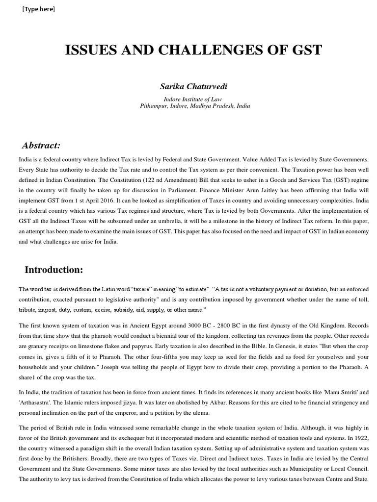 GST Challenges and Impact | PDF | Value Added Tax | Taxes