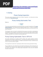 Pump Check Sheet | PDF | Pump | Pipe (Fluid Conveyance)