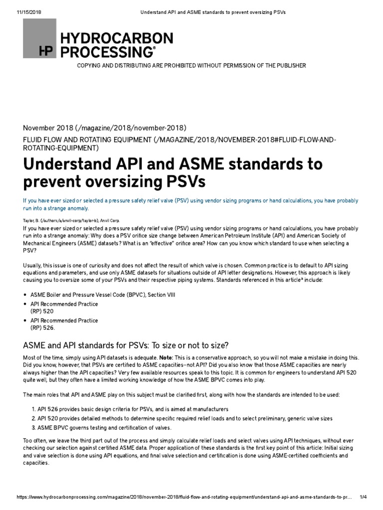 Understanding the Relationship Between API and ASME Standards for ...