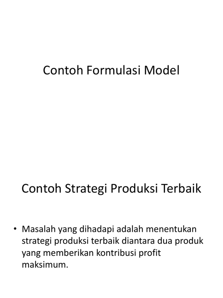 Contoh Formulasi Model | PDF | Teknologi & Rekayasa