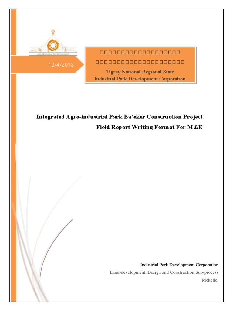 Integrated Agro-Industrial Park Ba'eker Construction Project Field ...