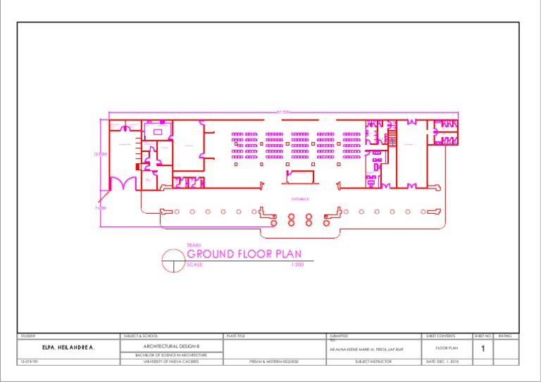 Ground Floor Plan: Elpa, Neil Andre A | PDF | Food And Drink ...