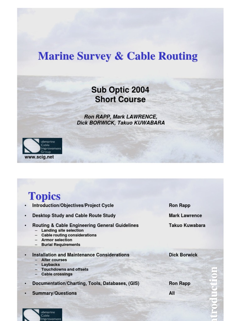 Marine Survey & Cable Routing Report | PDF | Seabed | Continental Shelf