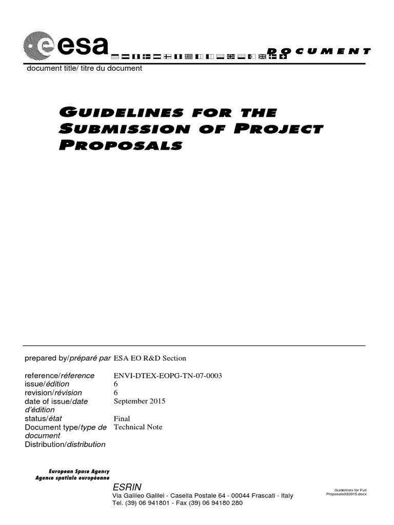 Guidelines For The Submission of Project Proposal | PDF | Feasibility ...