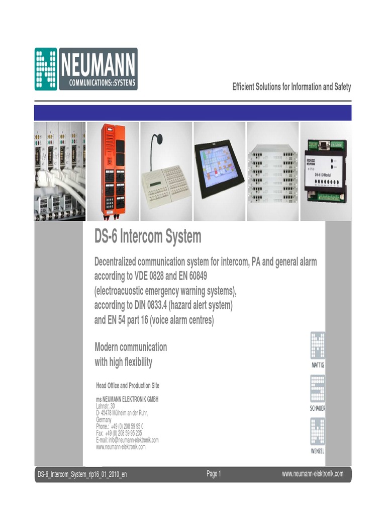 DS-6 Intercom System: Efficient Solutions For Information and Safety ...