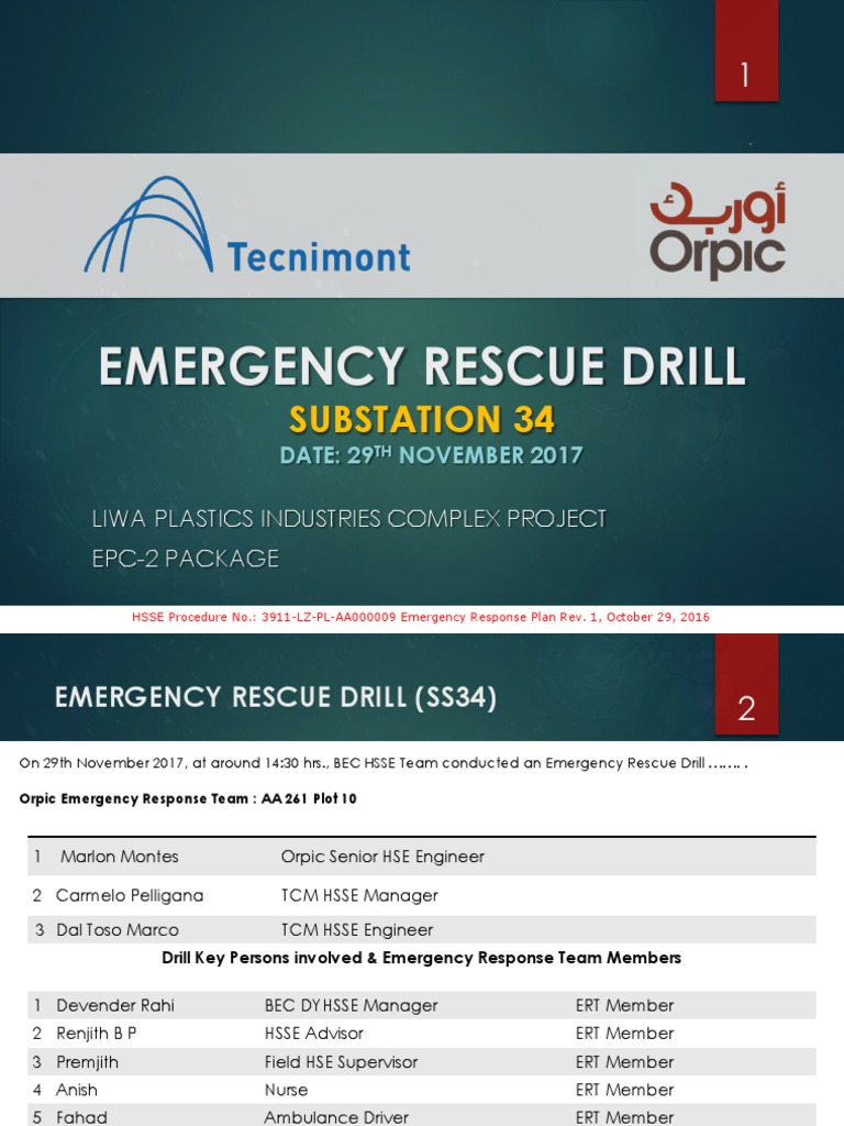Emergency Rescue Drill | PDF | First Aid | Cardiopulmonary Resuscitation