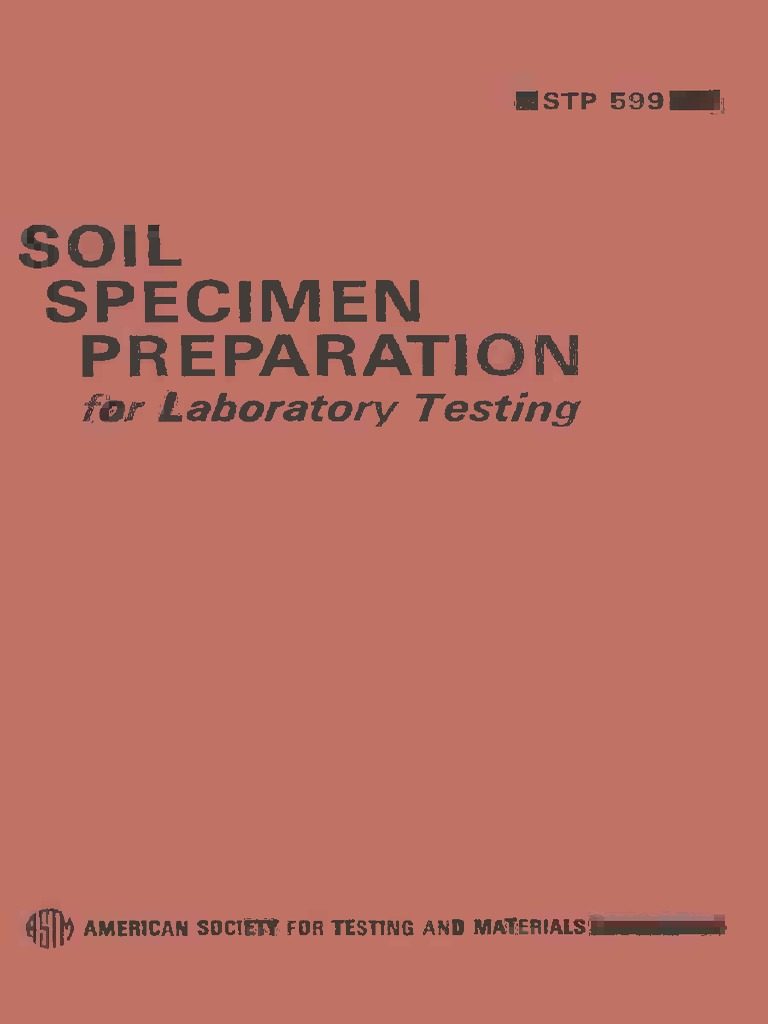 STP 599-1976 (Soil Specimen Preparations Laboratory) | PDF | Porosity ...