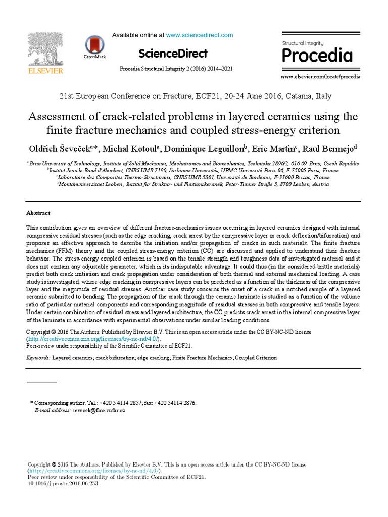 Assessment of Crack-Related Problems in Layered Ceramics Using The ...