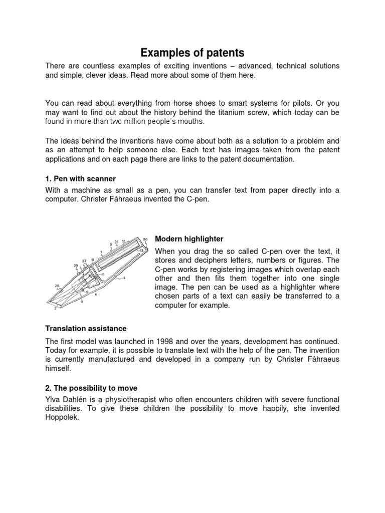 Examples of Patents | PDF | Fair Use | Associated Press