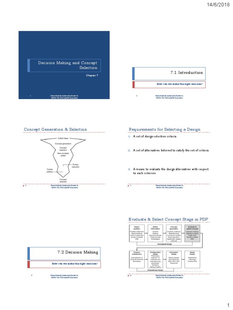 Decision Making and Concept Selection: Concept Generation & Selection ...