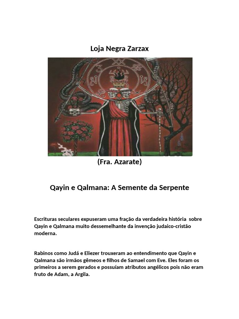 Qayin e Qalmana: A Semente da Serpente | PDF | Zohar | Adão e Eva