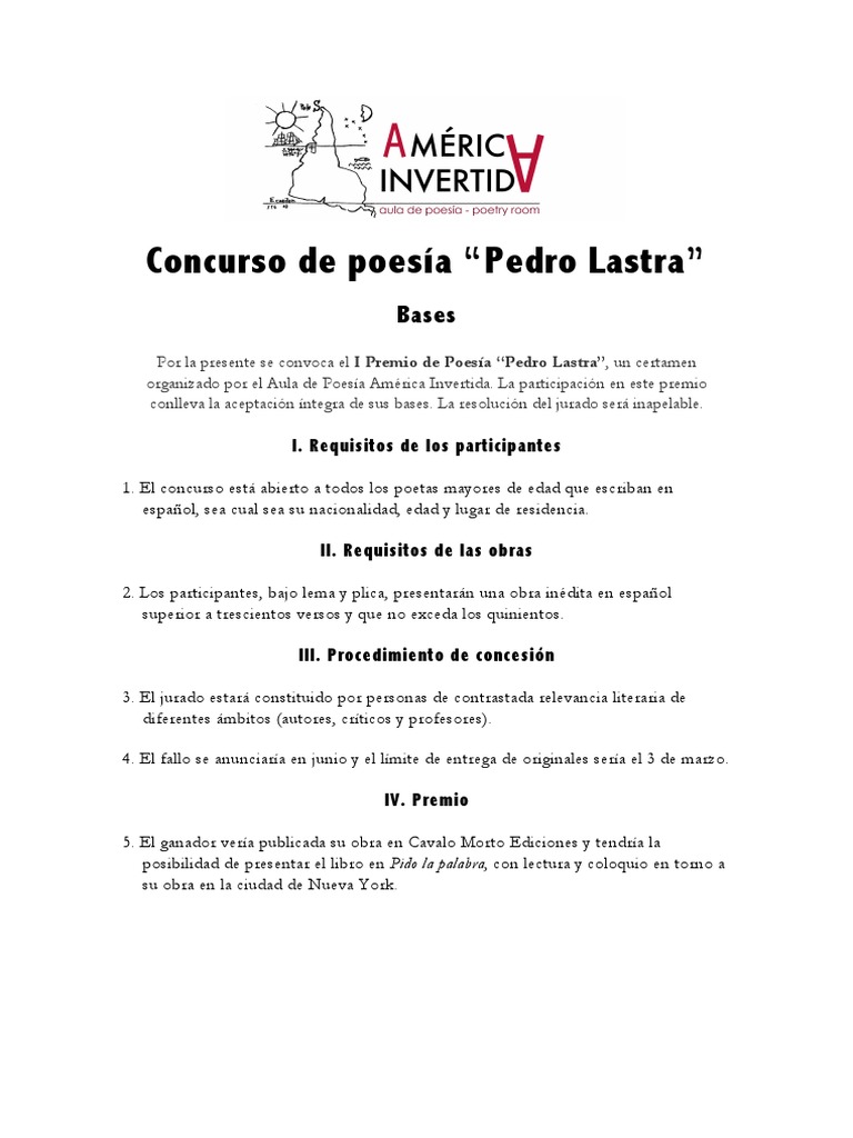 I Premio de Poesía “Pedro Lastra” | PDF