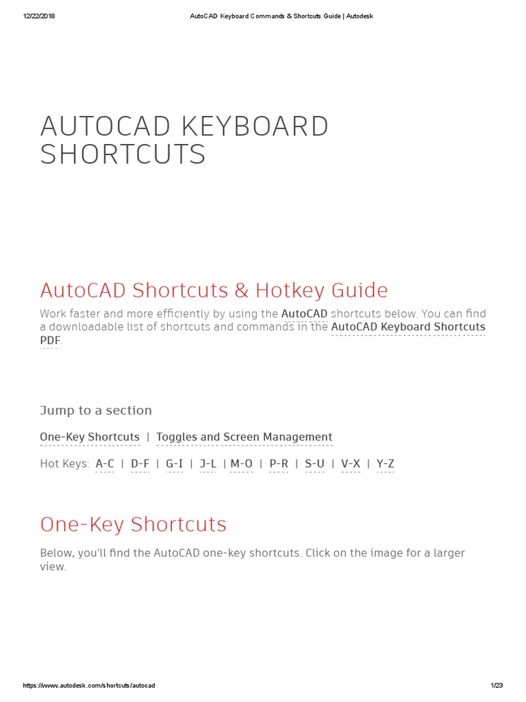 Autocad Keyboard Commands Shortcuts Guide Autodesk Pdf Pdf Auto Cad 3 D Computer Graphics