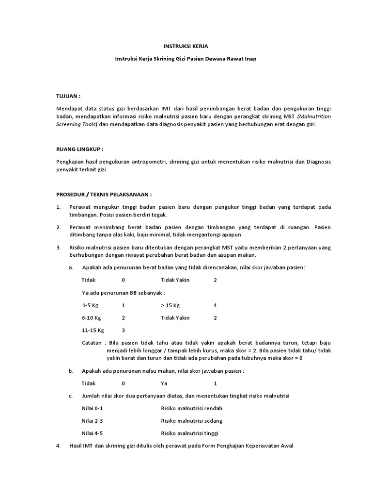 Skrining Gizi MST | PDF
