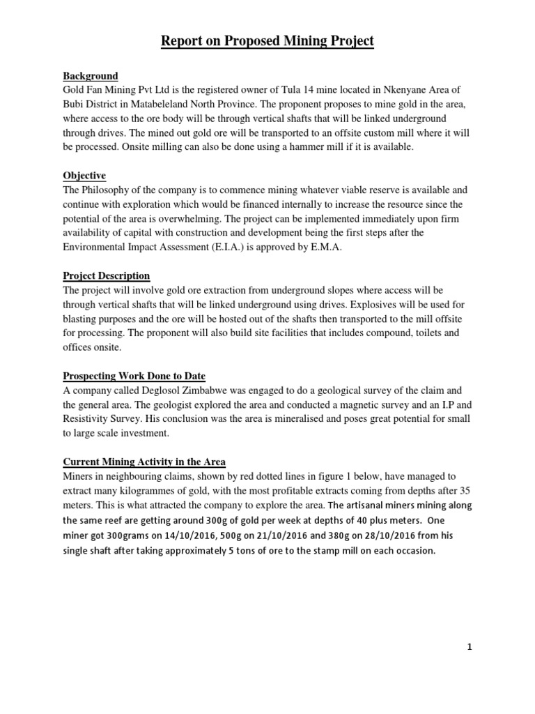 Report On Proposed Mining Project: Background | PDF | Mining | Magnetometer